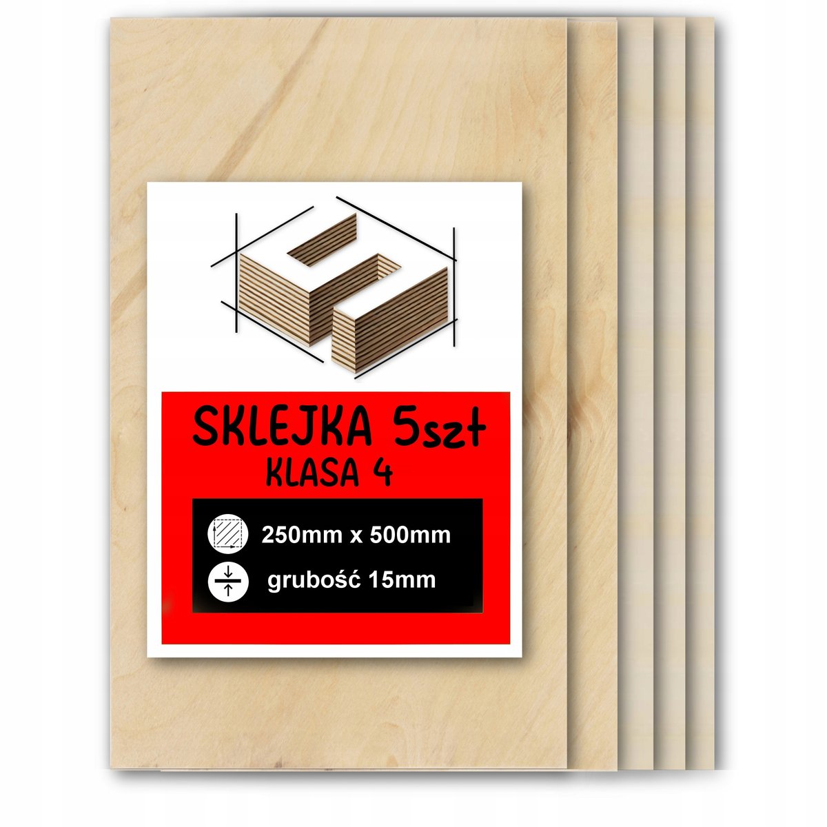 SKLEJKA DESKA 15mm FORMATKA DO LASERA CNC GRAWER 25x50cm KLASA 4 - 5 SZTUK - sklejkowo_eu ...