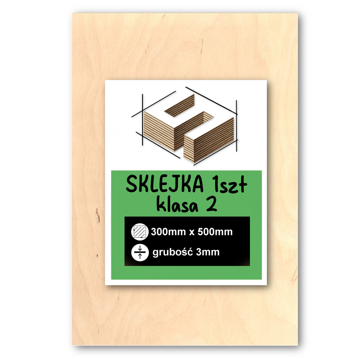 SKLEJKA DESKA 3mm FORMATKA DO LASERA CNC GRAWER 30x50cm KLASA 2 - 1 SZTUKA - sklejkowo_eu ...