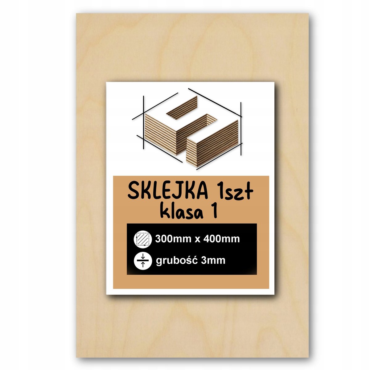 SKLEJKA DESKA 3mm FORMATKA DO LASERA CNC GRAWER 40x30cm KLASA 1 - 1 SZTUKA - sklejkowo_eu ...