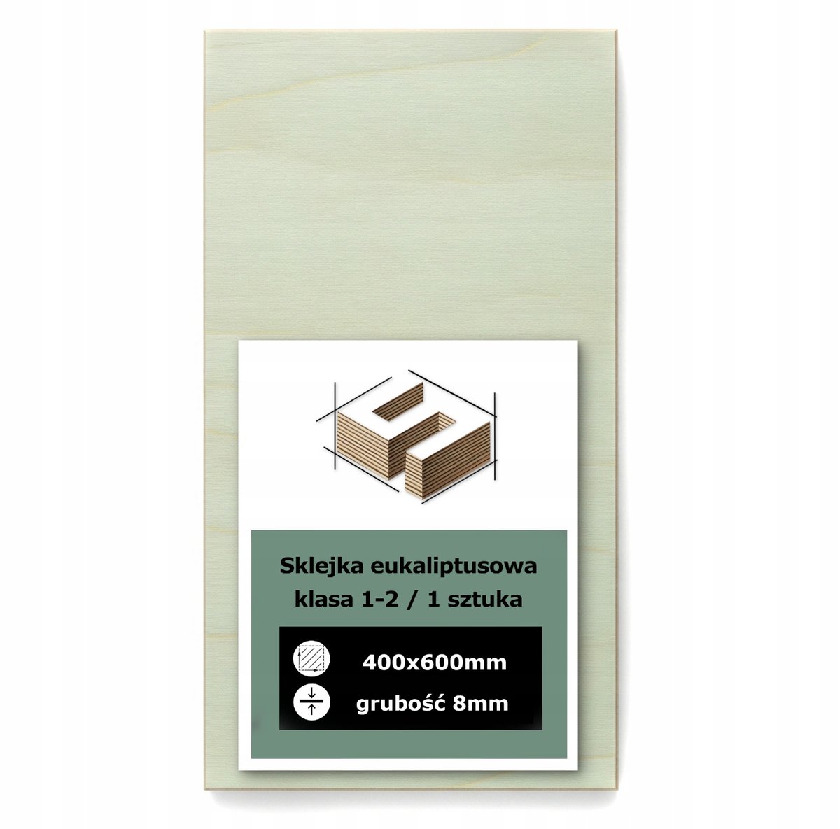 SKLEJKA EUKALIPTUSOWA 8mm GRAWER CNC 40x60cm 400x600mm - Klasa 1/2 ...