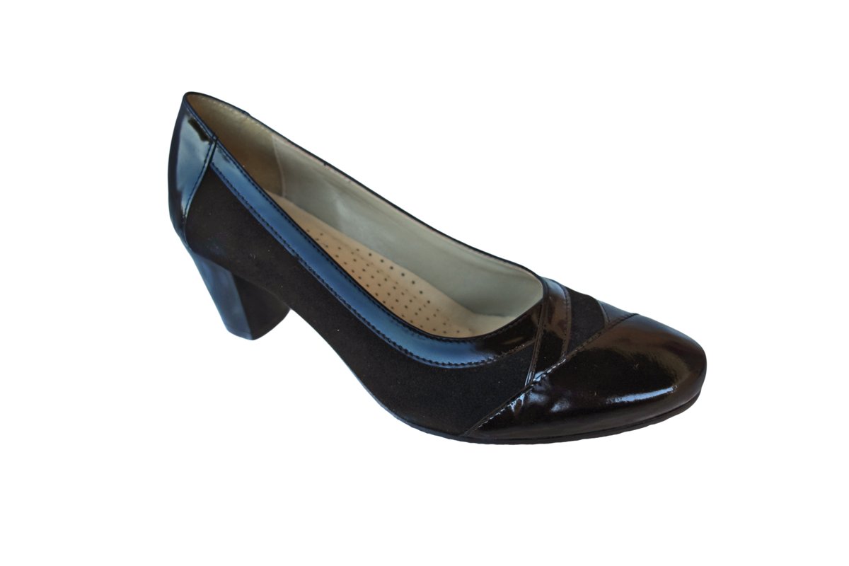 Skórzane czółenka czarne obcas 6 cm nr 38 38 Czarny - Polskie buty ...