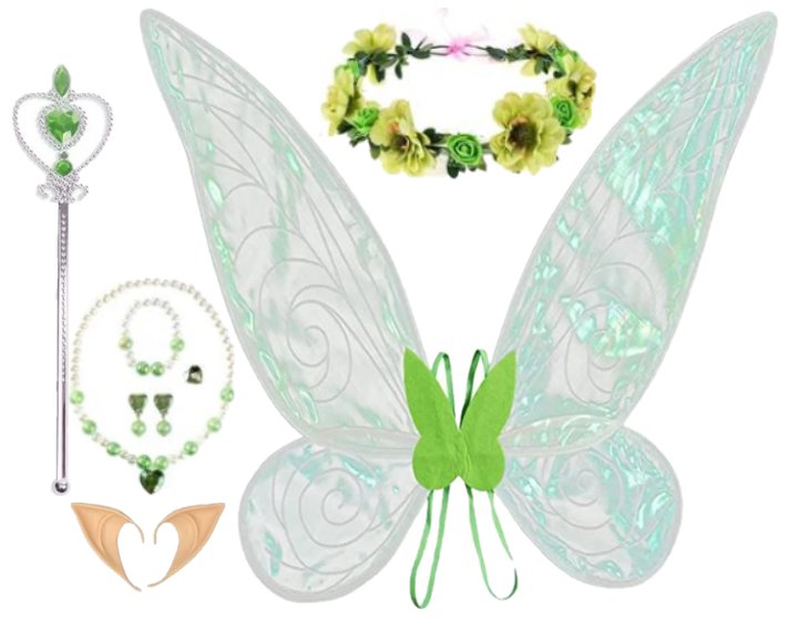 Skrzydła Wróżki Strój Dzwoneczek Leśny Elf Uszy Motyl Naszyjnik ...