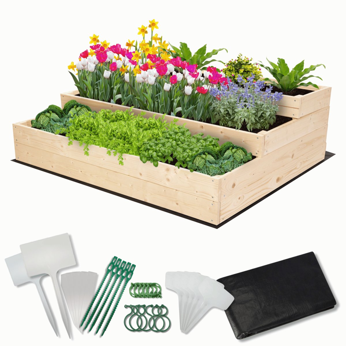 Skrzynia na warzywa warzywniak grządka drewniany 120x90 ZESTAW EKO ...