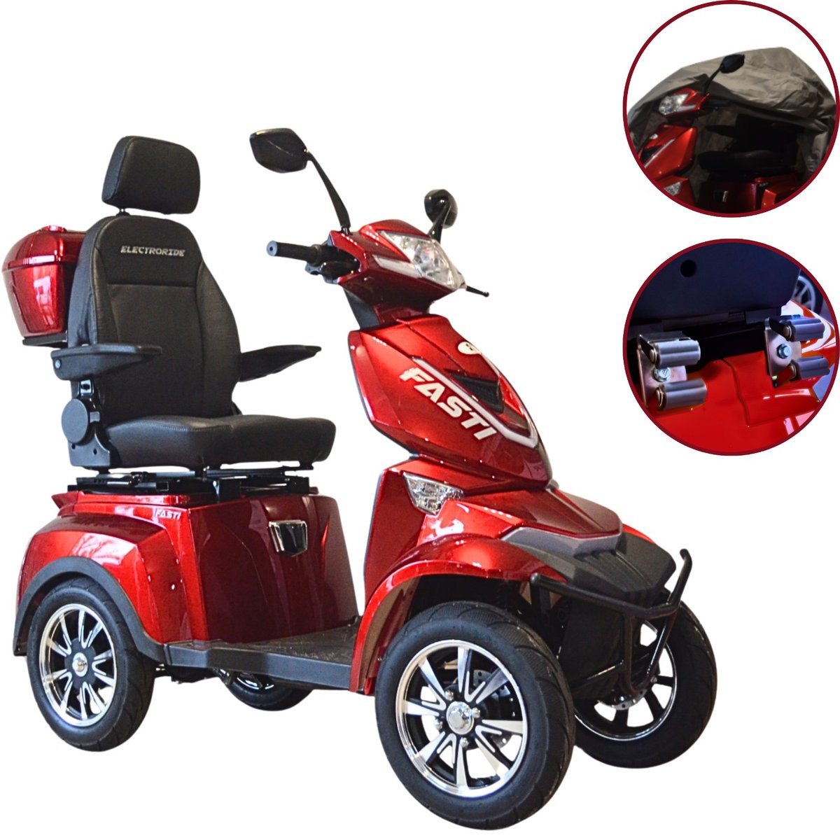 Skuter elektryczny czterokołowy Electroride Fasti 4 Max + pas + uchwyt ...