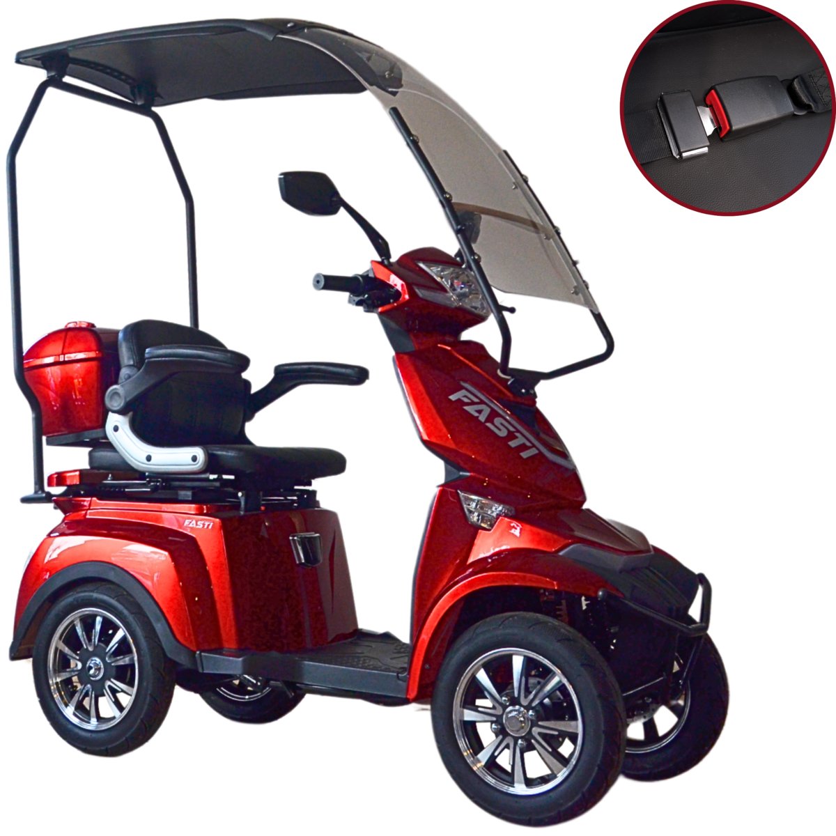 Skuter elektryczny czterokołowy ELECTRORIDE Fasti 4 Max z dachem + pas ...