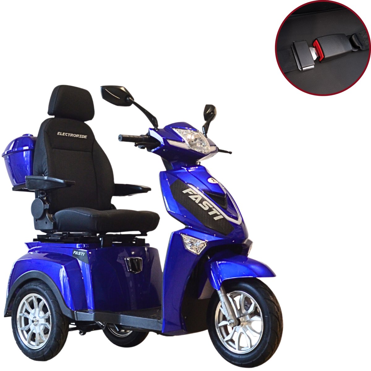 Skuter elektryczny trójkołowy Electroride Fasti 3 max + pas, niebieski ...