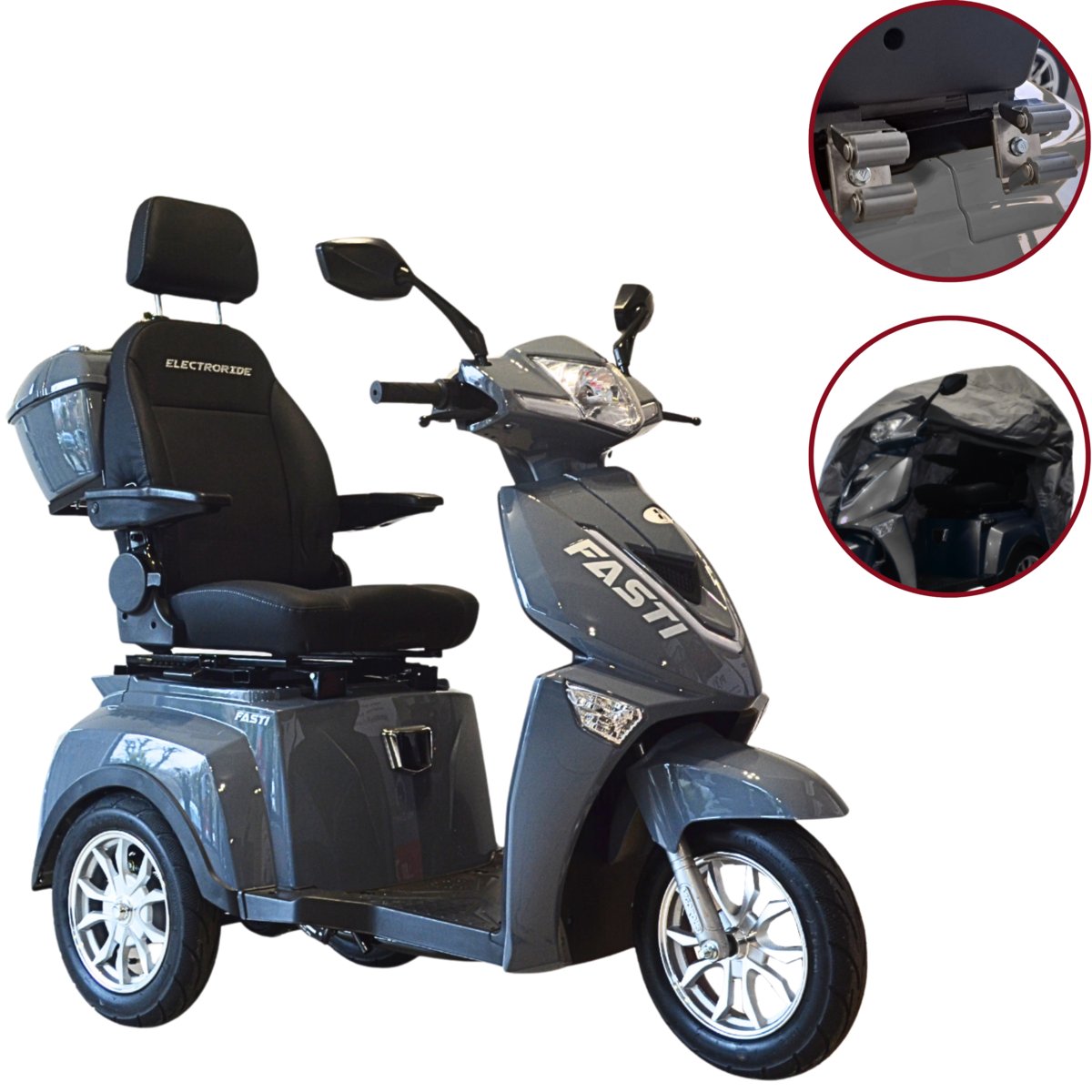 Skuter elektryczny trójkołowy Electroride Fasti 3 max + pokrowiec ...