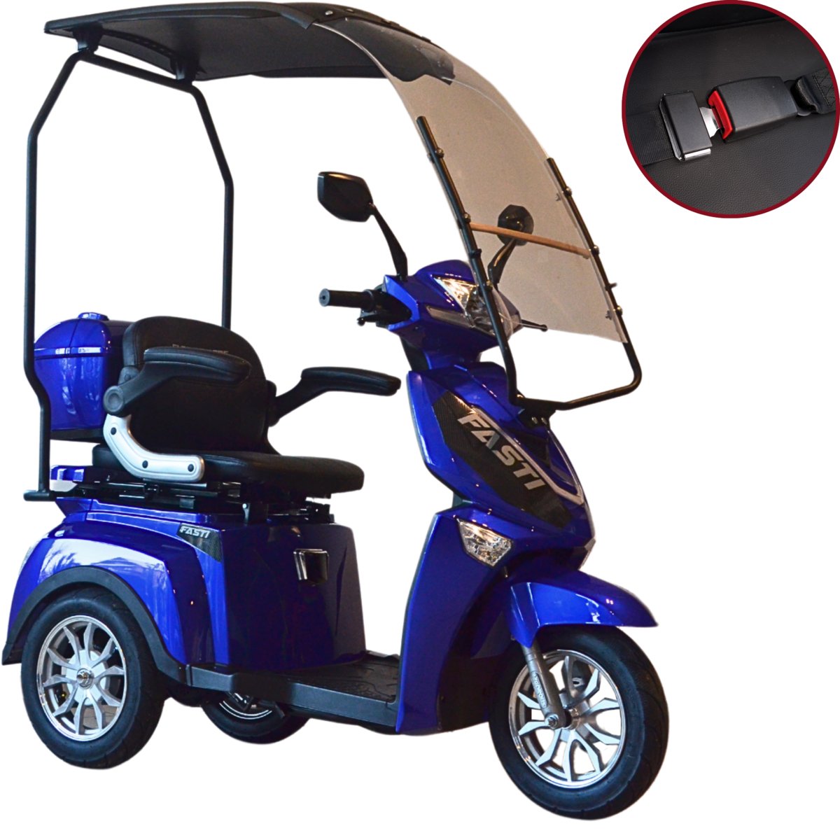 Skuter elektryczny trójkołowy Electroride Fasti 3 + pas, niebieski ...