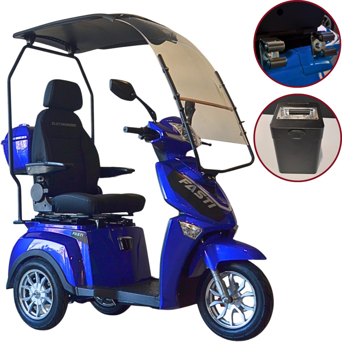 Skuter elektryczny trzykołowy Electroride Fasti 3 Max z dachem ...