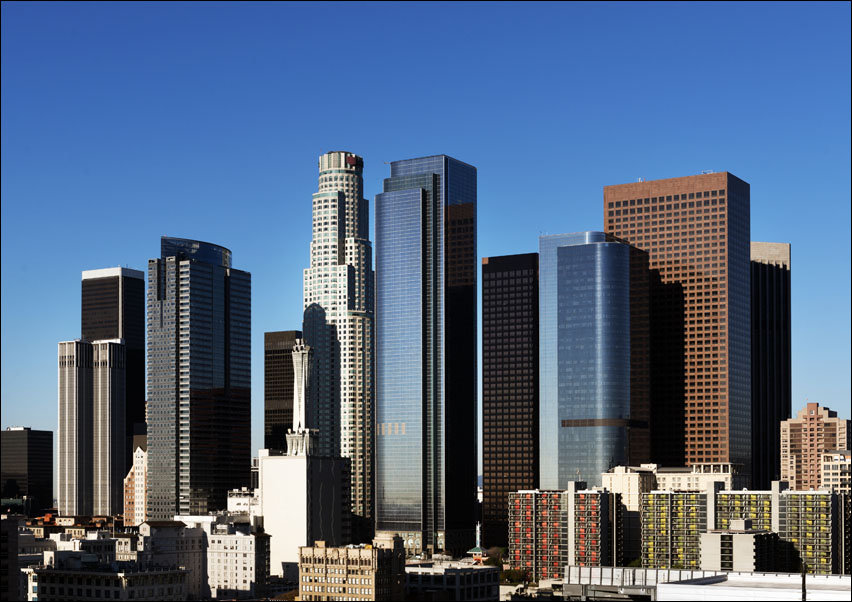 Skyline of Central Los Angeles, California, Carol Highsmith - plakat ...