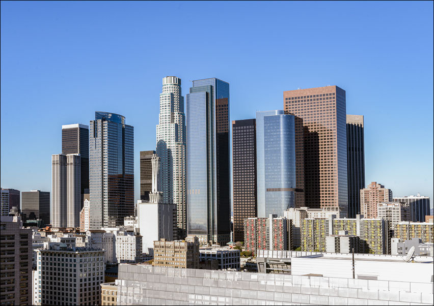 Skyline of Central Los Angeles, California, Carol Highsmith - plakat ...