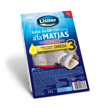 Śledź Atlantycki Filety A'La Matjas Korzenne Lisner 220G - M&C | Sklep ...