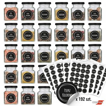Słoik Na Przyprawy 150Ml 24Szt + 192 Naklejki Na Przyprawy A1 Z Czarną ...