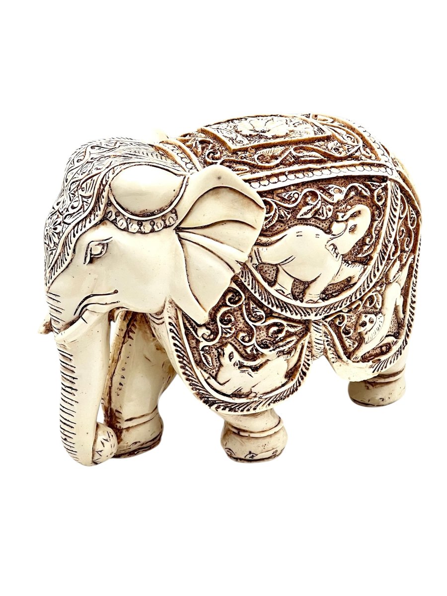 Słoń Figurka Rzeźba Słonik z Kamienia Indie Dekoracja Prezent Szczęście ...