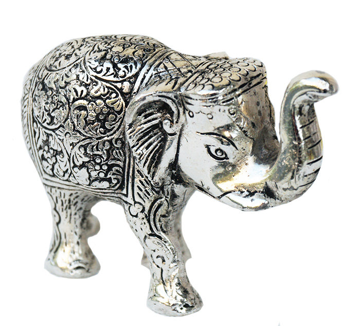 Słoń Słonik Srebrny Figurka Aluminium Indie - Jakarta | Sklep EMPIK.COM