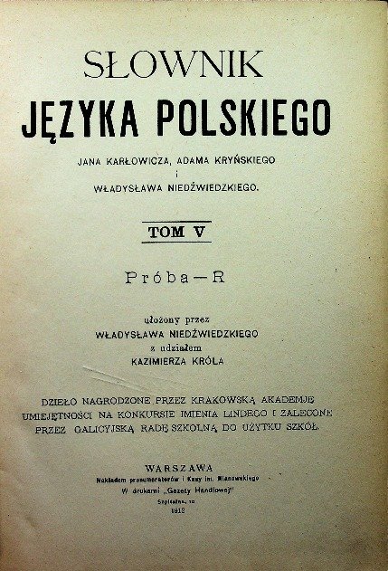 Słownik Języka Polskiego Tom V - Opracowanie zbiorowe | Książka w Empik