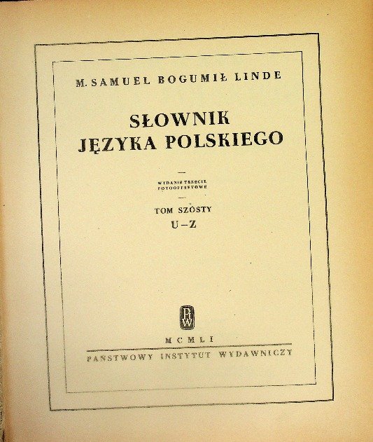 Słownik Języka Polskiego Tom VI - W opisie | Książka w Empik