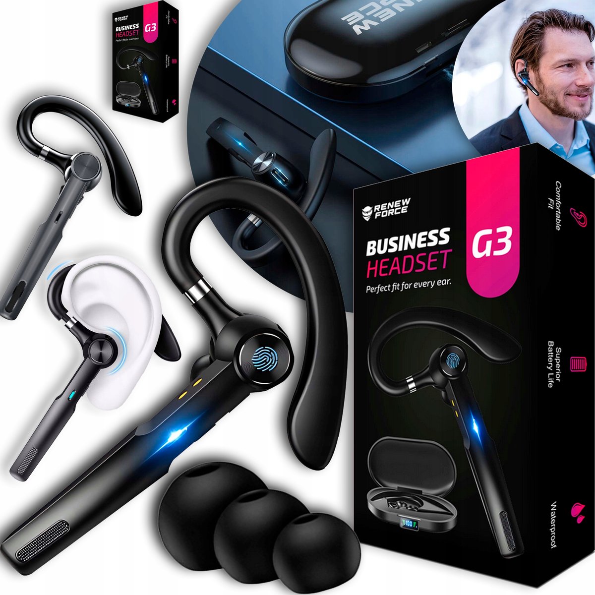 Słuchawka bluetooth bezprzewodowa do telefonu dla kierowcy pro powerbank - LOGIT | Sklep EMPIK.COM