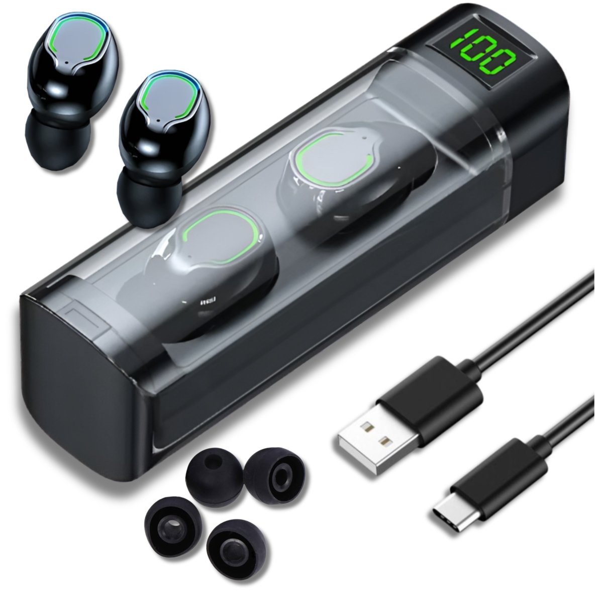 Słuchawki Bezprzewodowe Bluetooth Dokanałowe Czarne Douszne 5.3 BT TWS Etui - DEVILL | Sklep ...