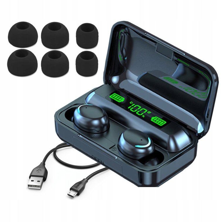 Słuchawki Bezprzewodowe Douszne Czarne Powerbank Tws - TWS | Sklep EMPIK.COM