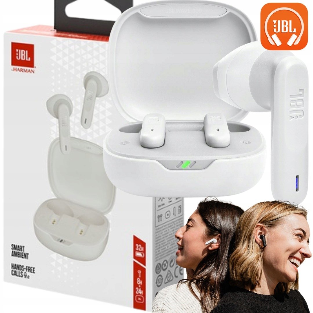 Słuchawki bezprzewodowe douszne jbl wave flex mega bas białe - Jbl | Sklep EMPIK.COM