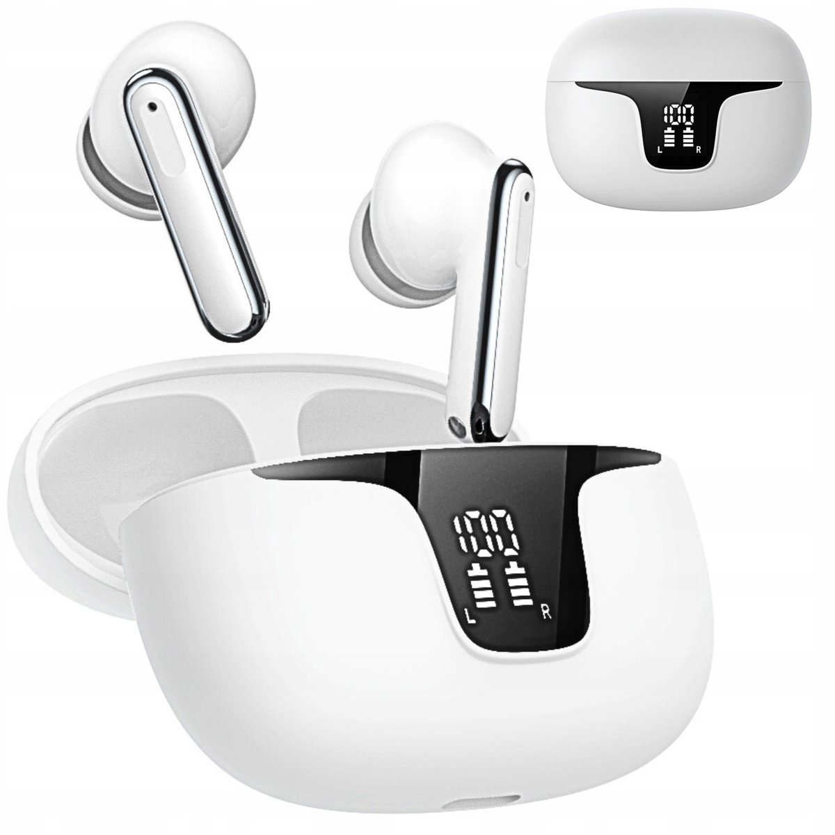 Słuchawki Bezprzewodowe Douszne Tws Xy19 Wodoodporne 2 Mikrofony Led Ekran - TWS | Sklep EMPIK.COM