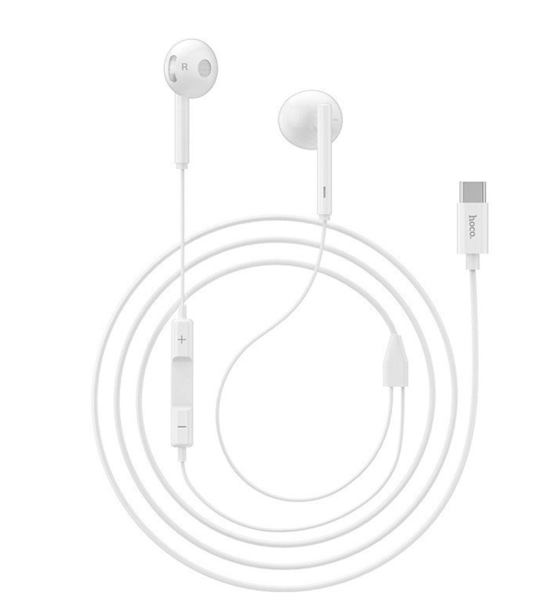 SŁUCHAWKI DOUSZNE PRZEWODOWE HOCO L10 USB - C (BIAŁE) - HOCO. | Sklep ...