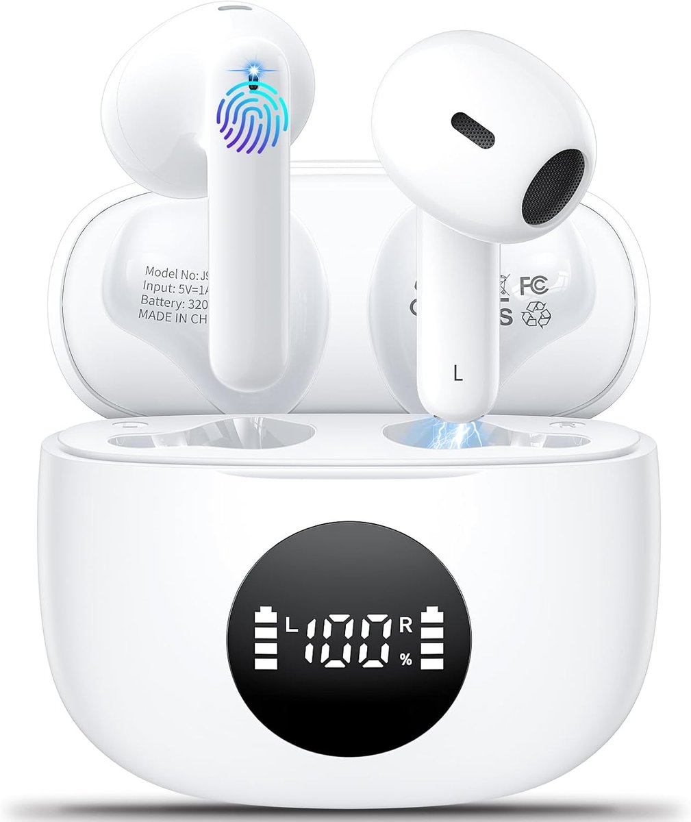 Słuchawki Godyse J90 Bluetooth 5.3 LED ENC IPX6 Białe - Inny producent ...