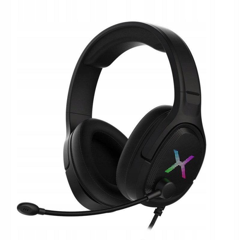Słuchawki z mikrofonem KRUX Popz RGB czarne - Krux | Sklep EMPIK.COM