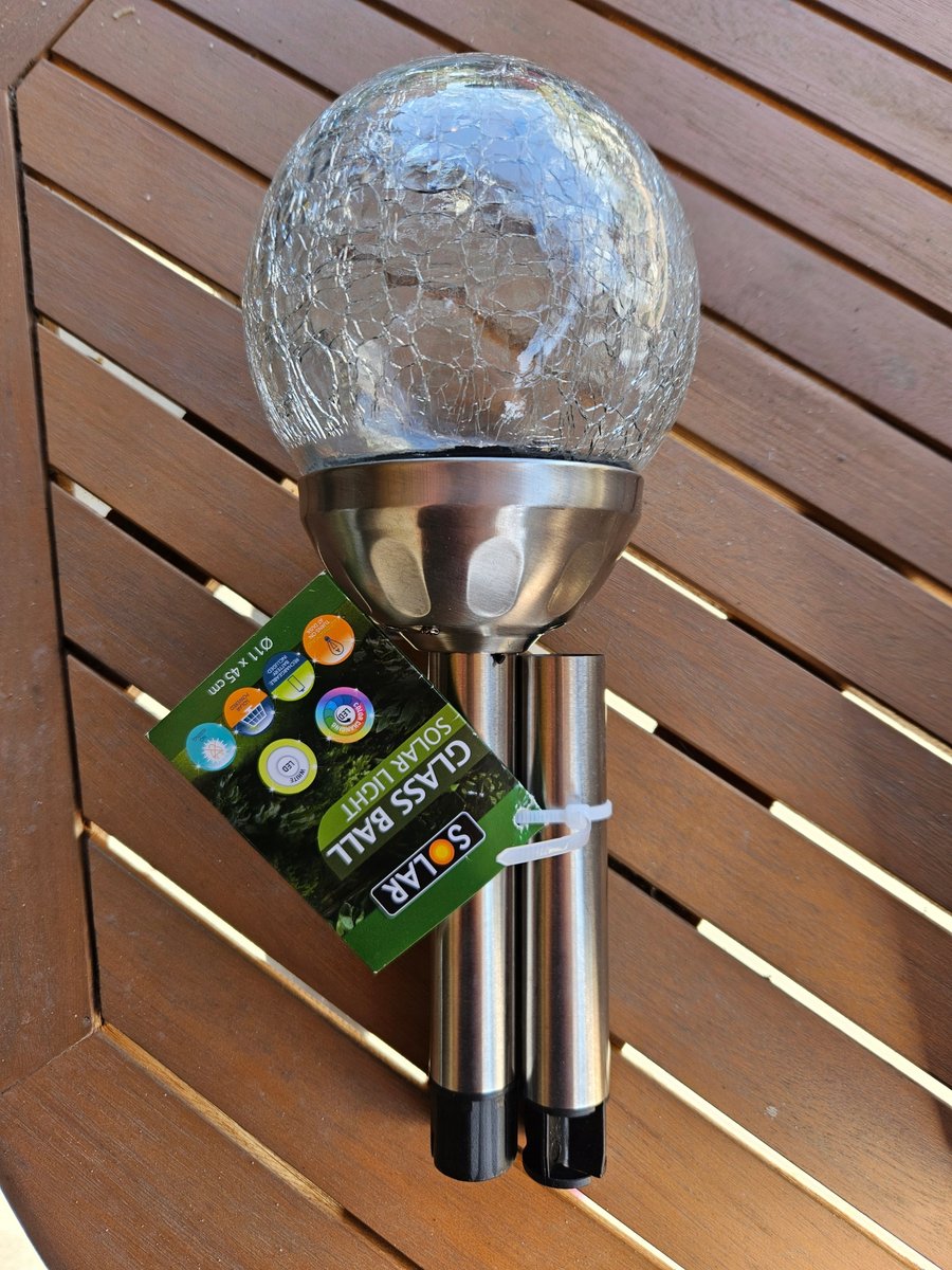 Słupek oświetleniowy okrągły Solar zintegrowane źródło LED 45 cm srebrny - Solar | Sklep EMPIK.COM