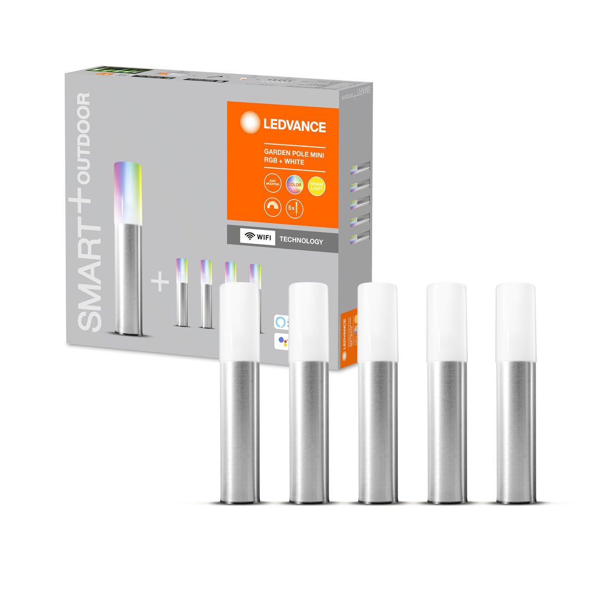 Słupki oświetleniowe LED RGB+W 3,8W SMART+ WiFi Garden 5 POLE Mini ...