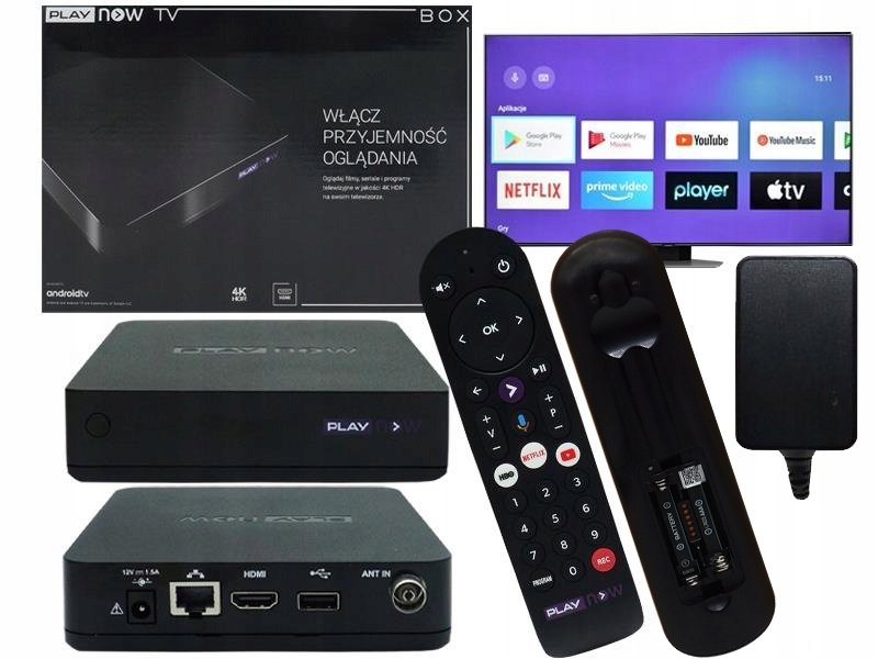 SMART BOX ODTWARZACZ MULTIMEDIALNY CHROMECAST NETFLIX YOUTUBE IPTV W ...