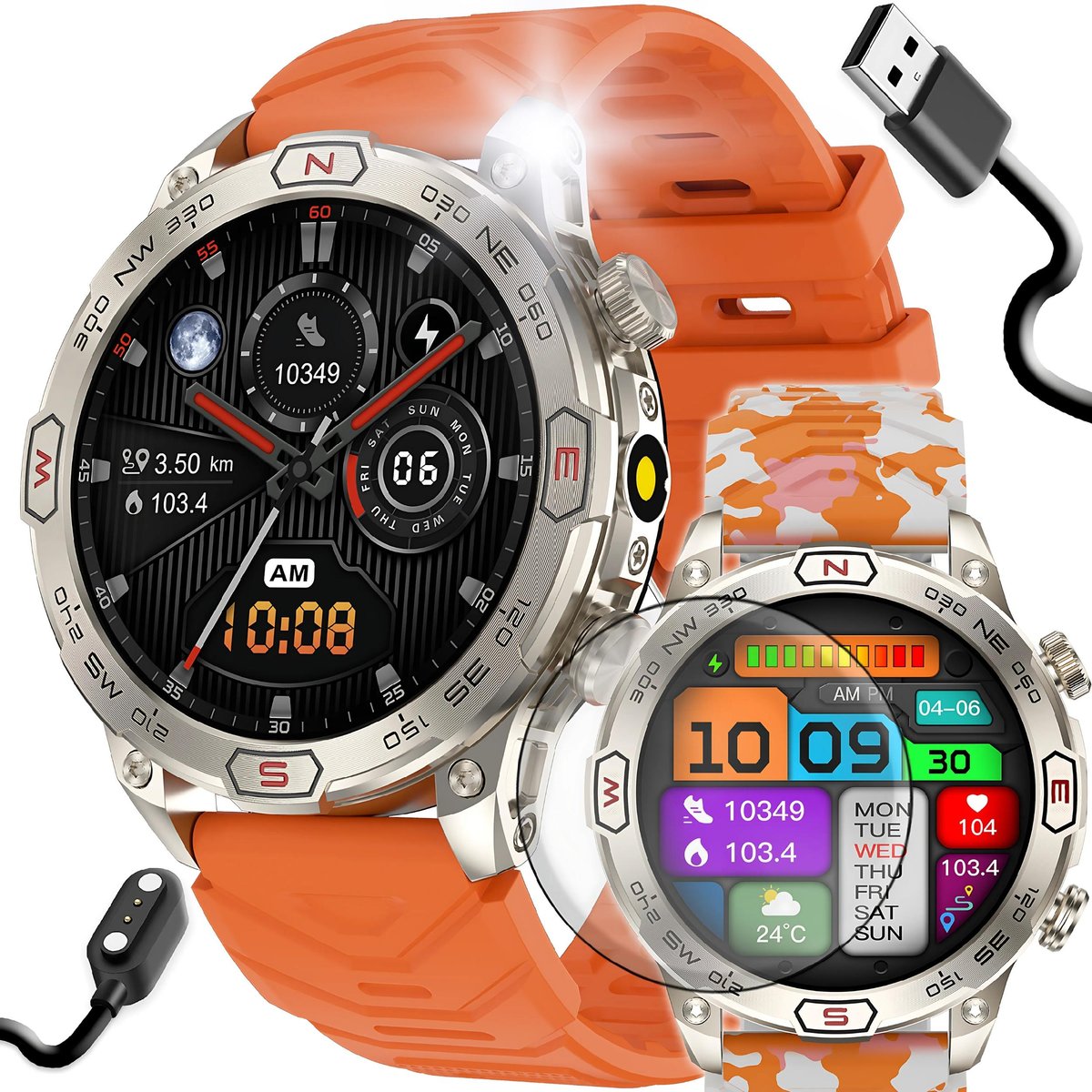 SMARTWATCH DAMSKI GPS WODOODPORNY SPORT SMART WATCH ROZMOWY PULS BP MENU PL - Angelo Watches ...