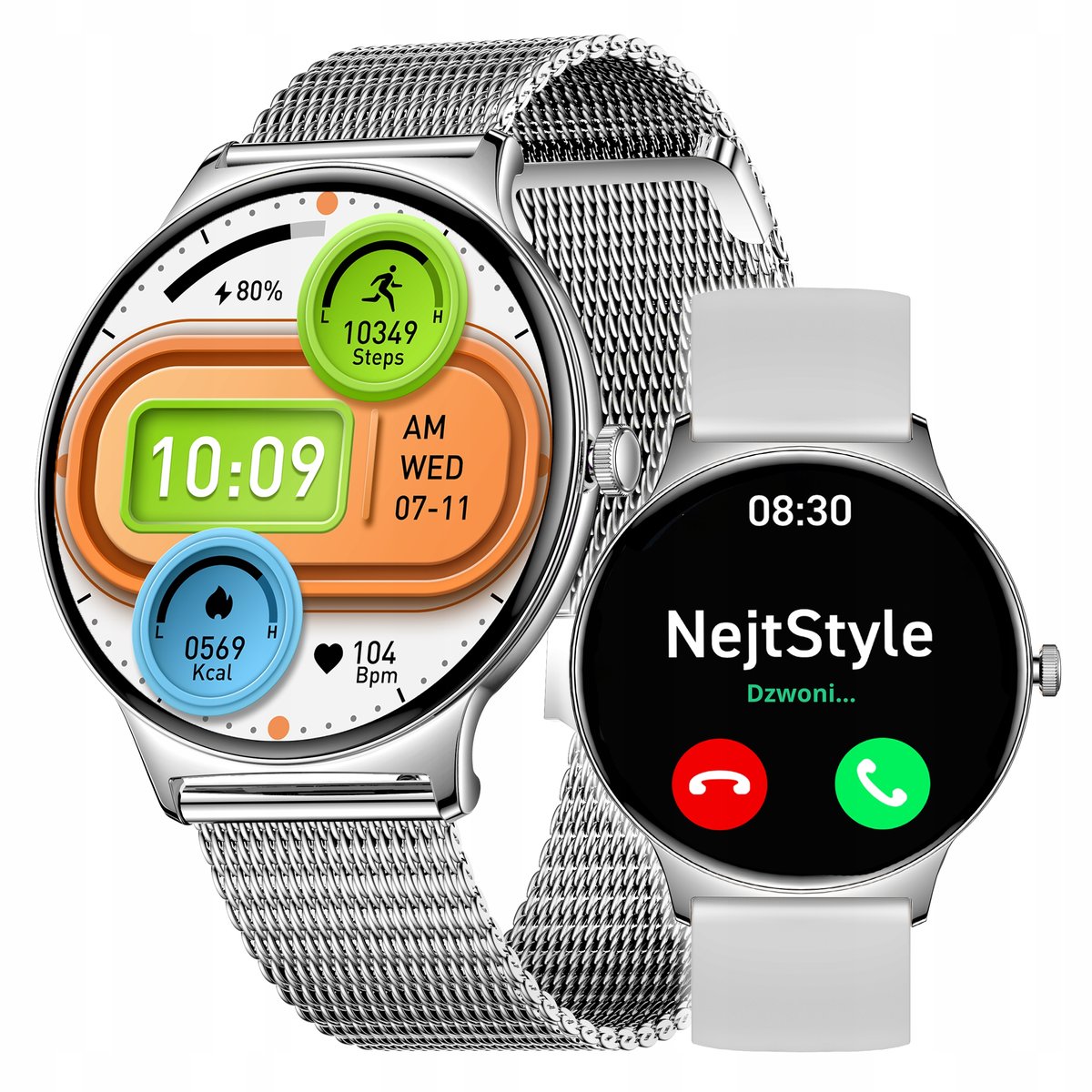 SMARTWATCH DAMSKI ZEGAREK ROZMOWY POWIADOMIENIA SPORT POLSKIE MENU PASKI - NejtStyle | Sklep ...