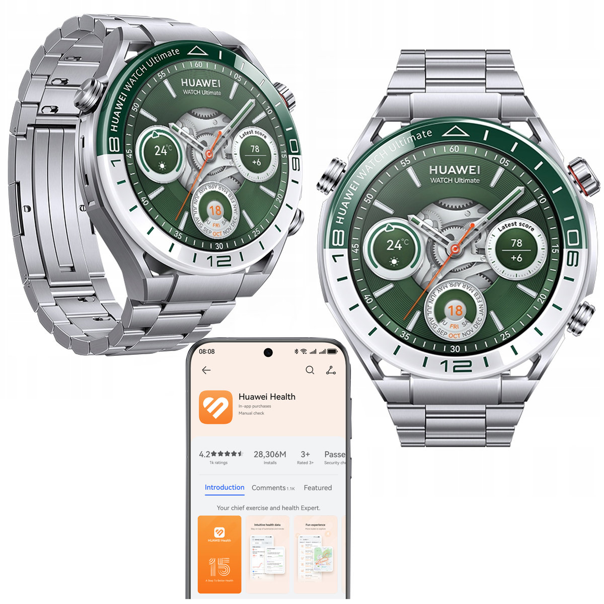 SMARTWATCH HUAWEI WATCH ULTIMATE NA BRANSOLECIE GPS ZEGAREK MĘSKI 48mm ...