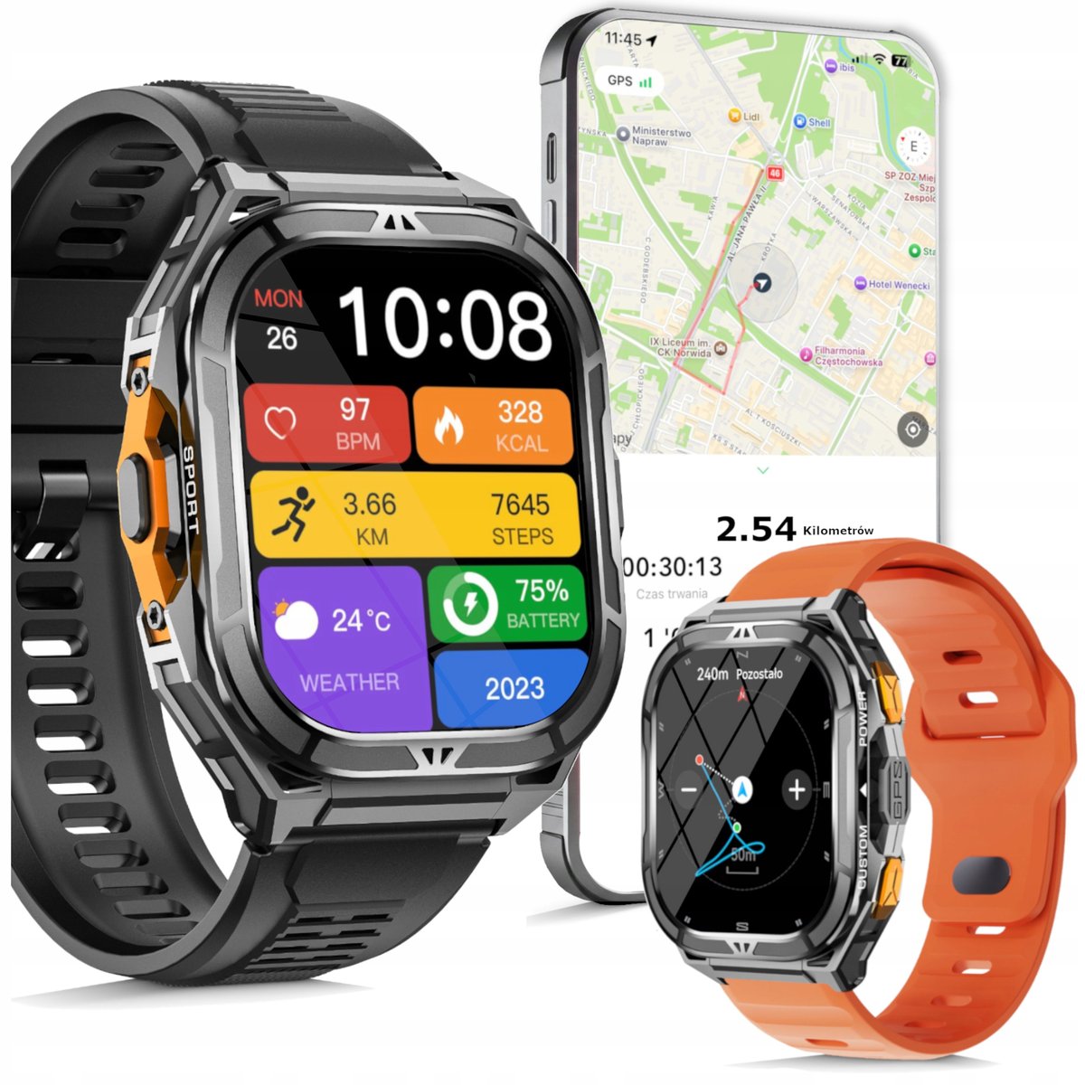 SMARTWATCH MĘSKI GPS PŁYWANIE WODOODPORNY ATM 5 SEN WENOM ROZMOWY ...