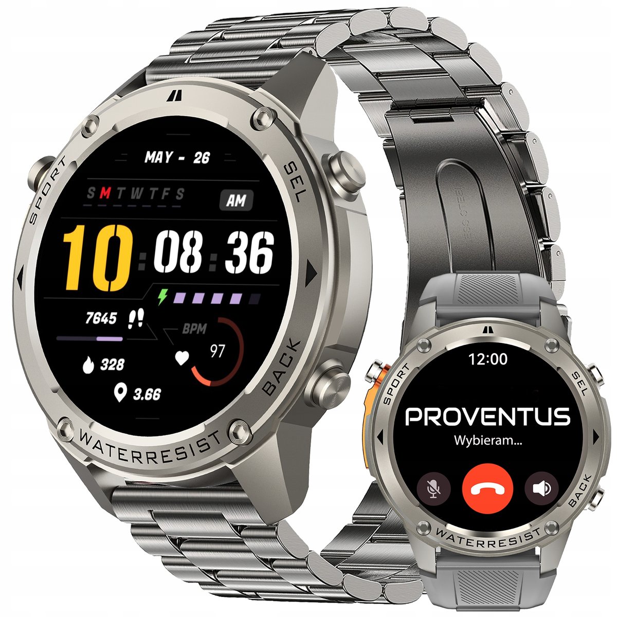 Smartwatch Męski Rozmowy Funkcje GPS Wodoodporny 5ATM Menu PL ...