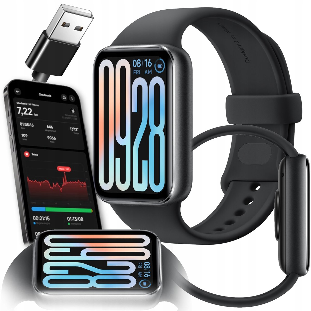 SMARTWATCH XIAOMI ZEGAREK ELEKTRONICZNY Xiaomi Smart Band 9 Pro ...