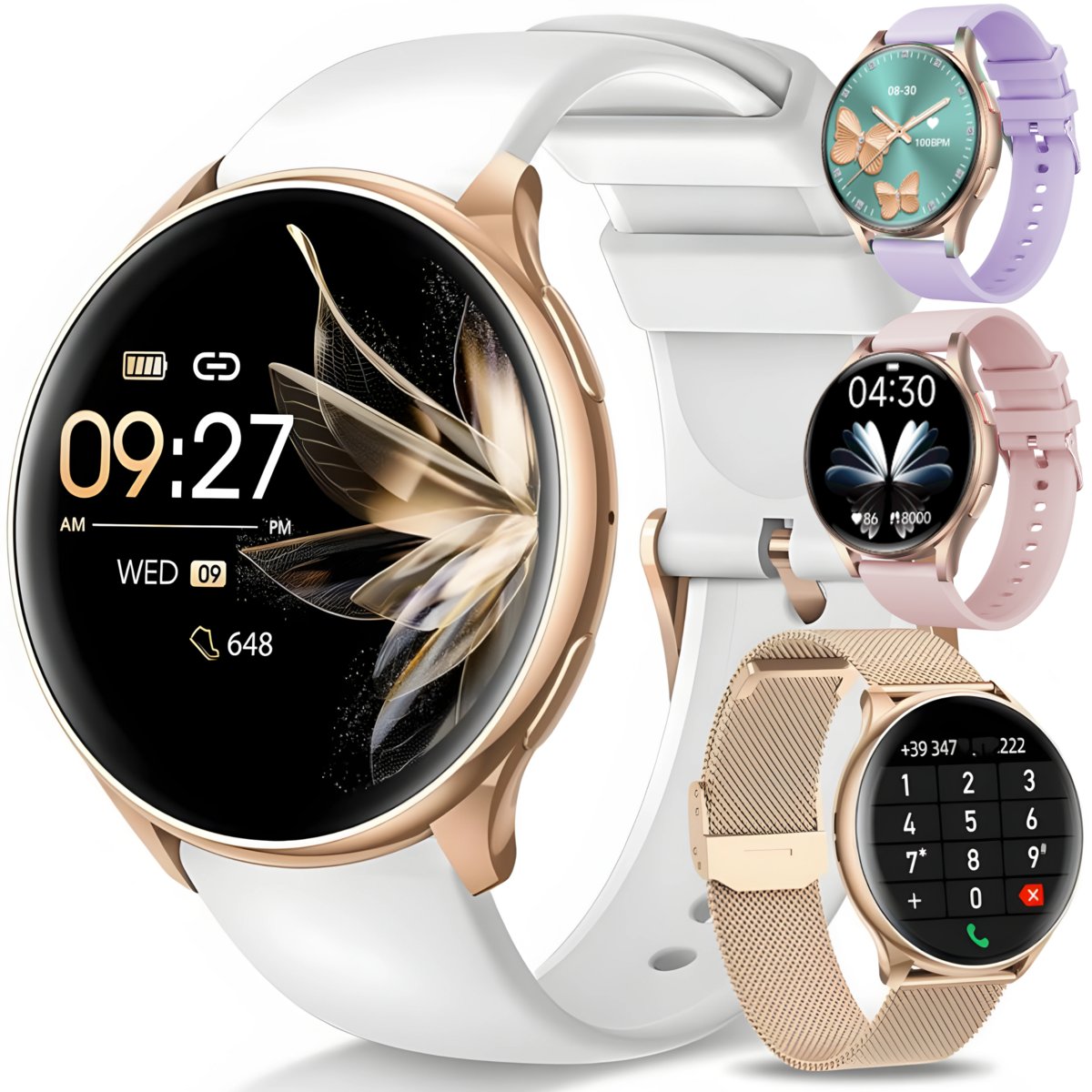 SMARTWATCH ZEGAREK CZARNY DAMSKI LUXURY DLA KOBIETY AMOLED ROZMOWY CIŚNIENIOMIERZ MENU PL ...