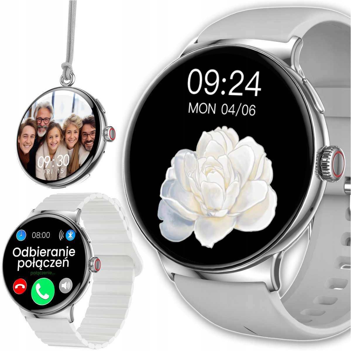 Smartwatch zegarek damski 3w1 rozmowy SMS Puls polskie menu Smart JG Smart - JG Smart | Sklep ...