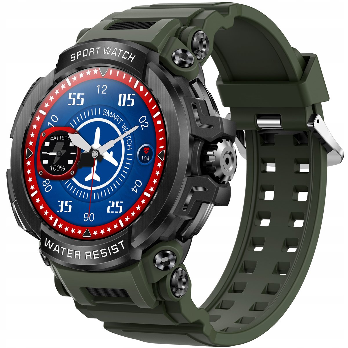 Smartwatch zegarek damski JG Smart L70 zielony okrągły wykrywanie tętna ...