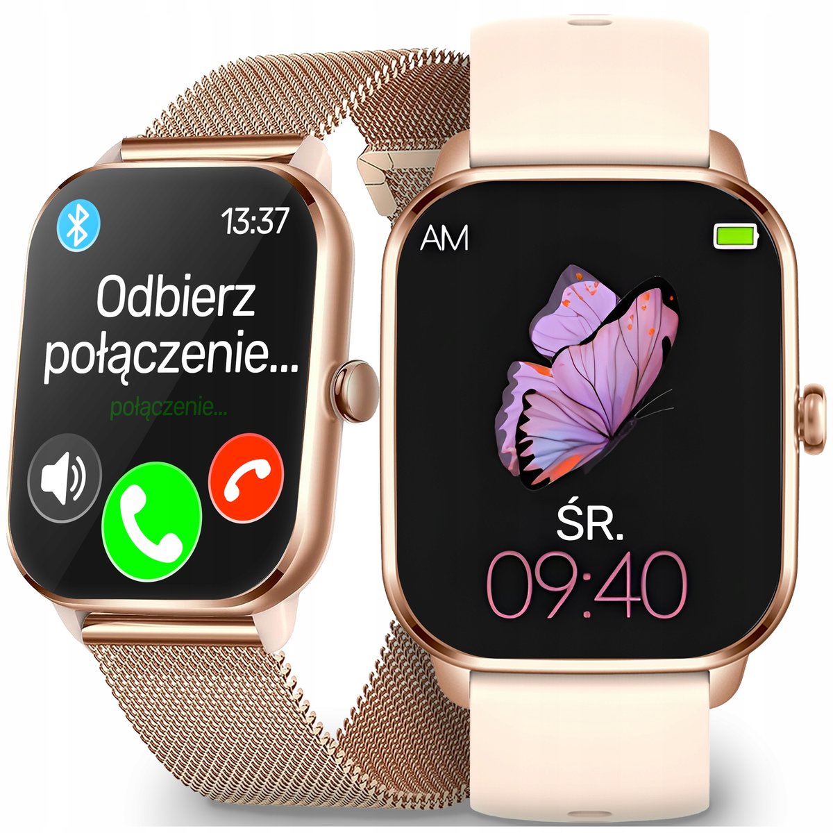SMARTWATCH ZEGAREK DAMSKI POLSKIE MENU ROZMOWY SMS SMART WATCH + 2 PASKI - DT | Sklep EMPIK.COM