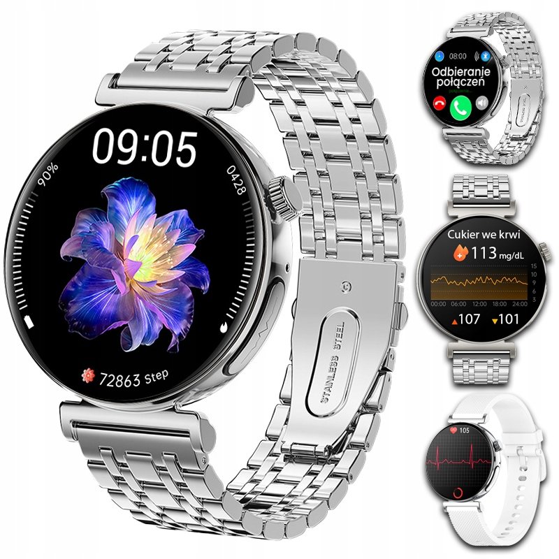 Smartwatch zegarek damski Pomiar Cukru Ekg rozmowy Menu Polskie JG Smart - JG Smart | Sklep ...