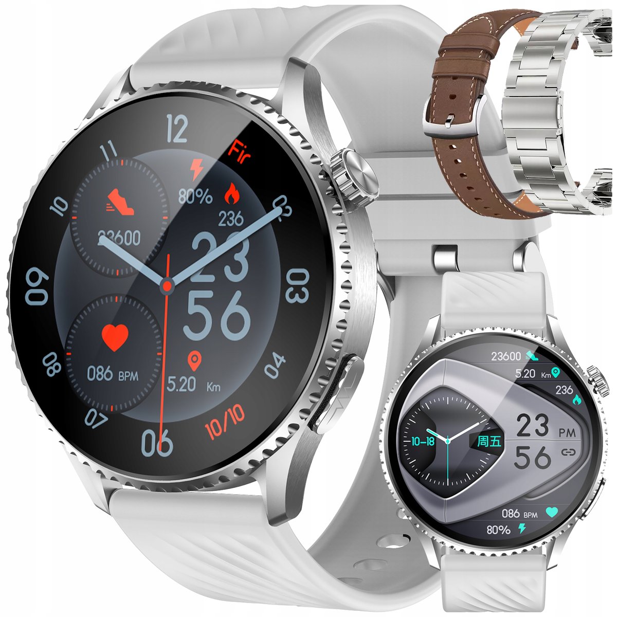 SMARTWATCH ZEGAREK MĘSKI EKG ANALIZA KRWI HRV MONITOR SNU AMOLED 3 ...