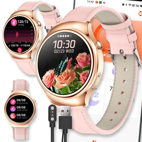 SMARTWATCH ZEGAREK WATCH DAMSKI MENU PL ROZMOWY AMOLED POWIADOMIENIA SPORT ET390 - Active Band ...