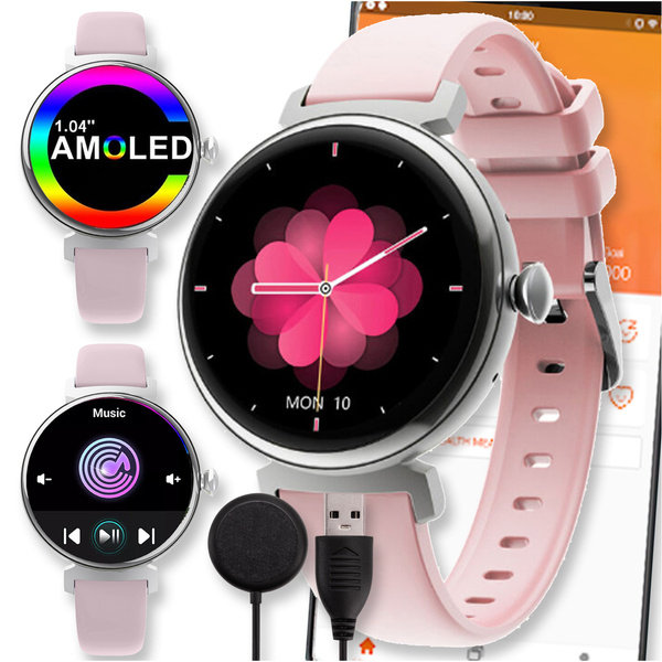 Smartwatch Zegarek Watch Rozmowy Damski Amoled Menu Pl Sport Atm Sportowy Dm70 - Active Band ...