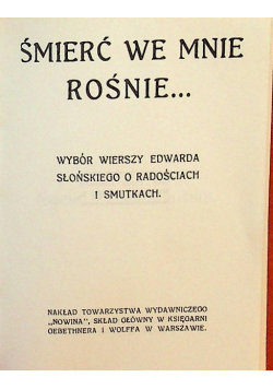 Śmierć we mnie rośnie Reprint z 1919 r. - | Książka w Empik