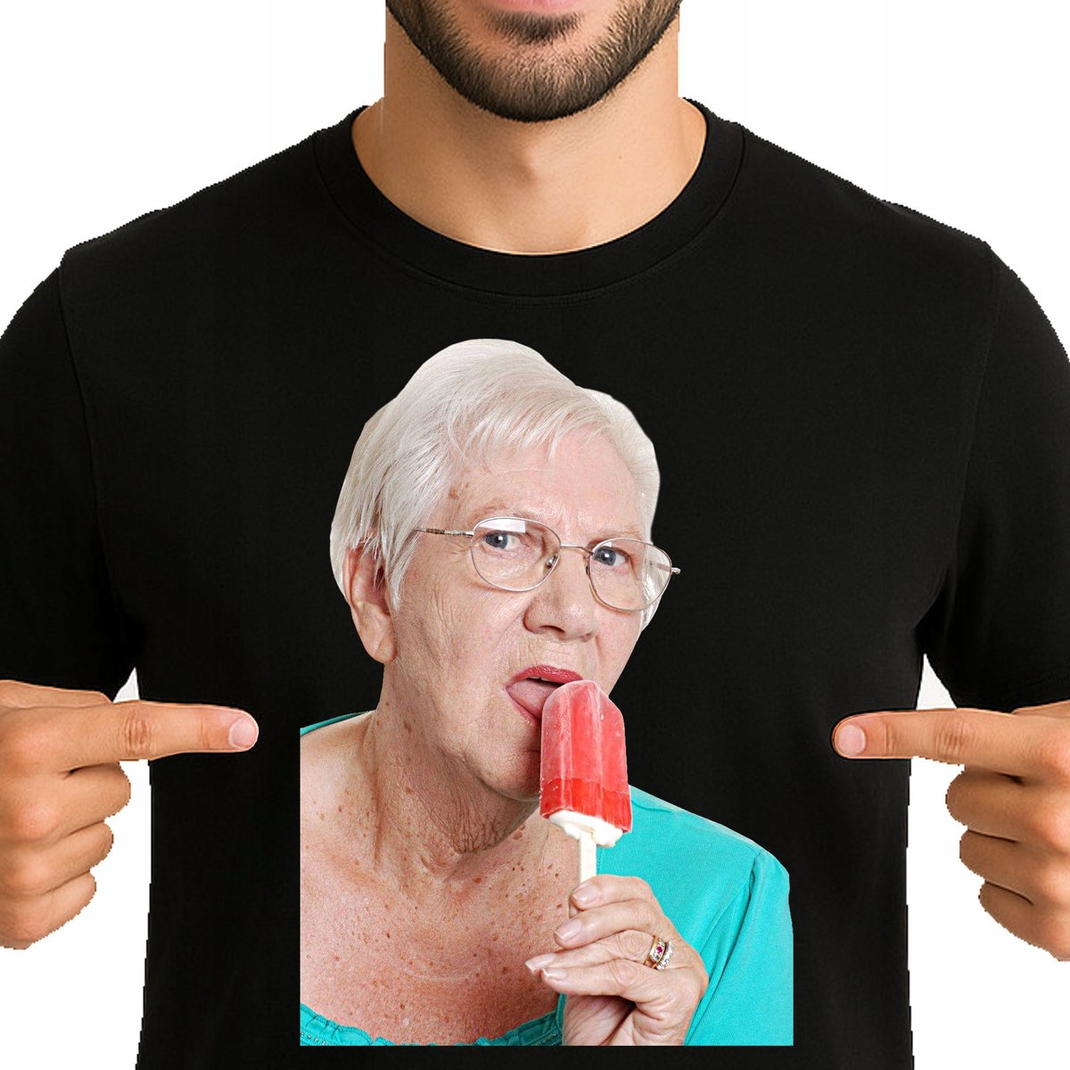 ŚMIESZNA KOSZULKA Granny Ice Lolly Essential Babcia Blow Lody M 3514 ...