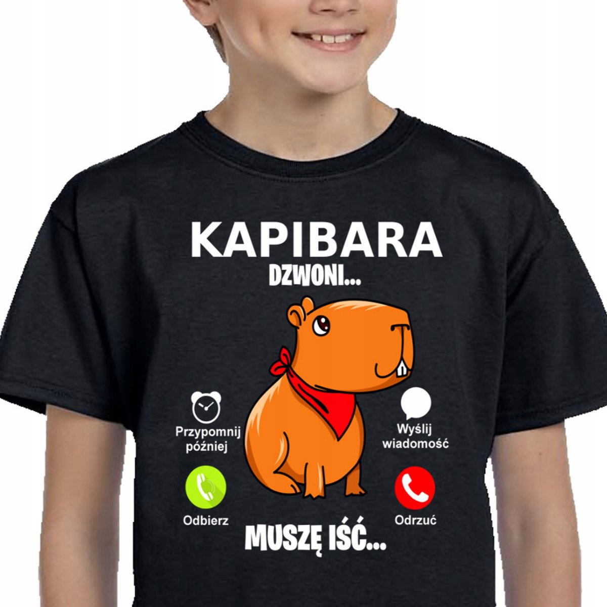 Śmieszna Koszulka Kapibara Dzwoni 152 3283 Czarna - Inna marka | Sklep EMPIK.COM