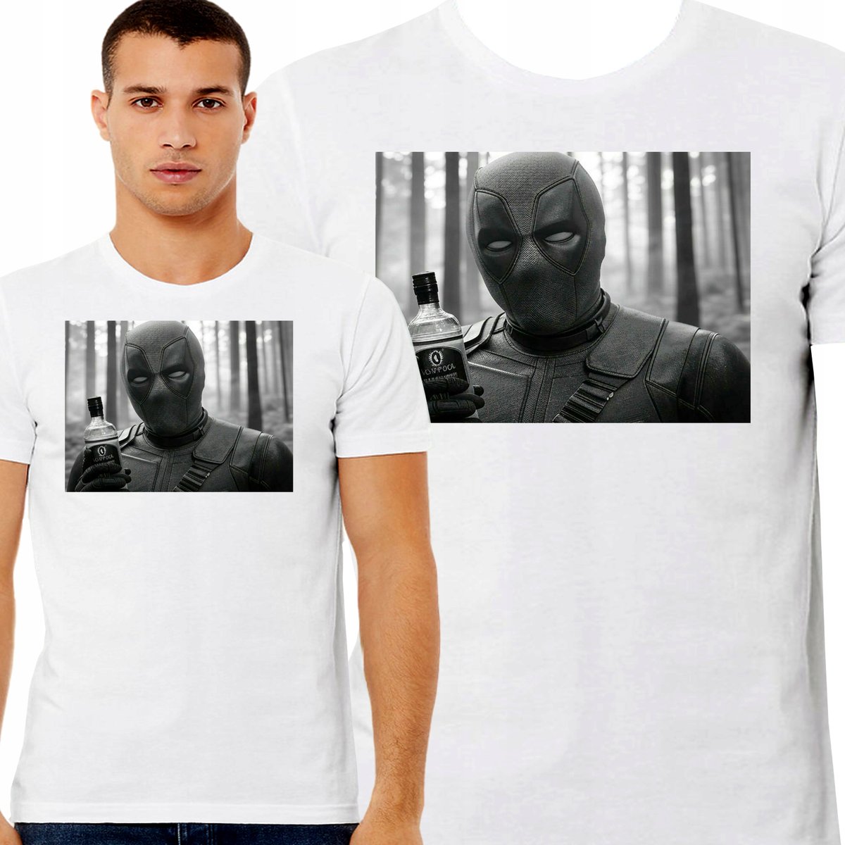 Śmieszna Koszulka Męska Deadpool W Lesiie Humor Jakość Premium Xl 3443 ...